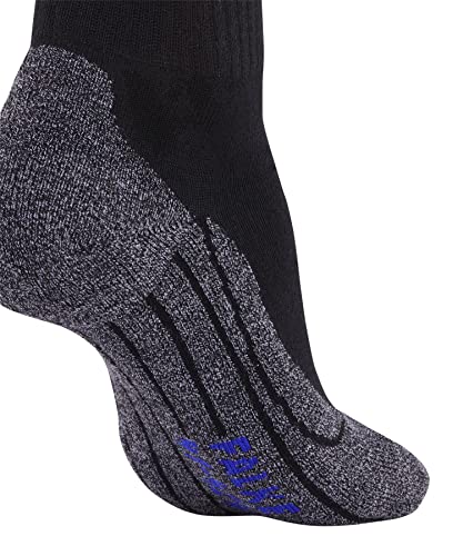 FALKE Women's TK2 Explore Cool Short Hiking Socks, Quarter, Medium Padding, Breathable Quick Dry, Cooling, Lyocell, Black (Black-Mix 3010), 9.5-10.5, 1 Pair