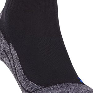 FALKE Women's TK2 Explore Cool Short Hiking Socks, Quarter, Medium Padding, Breathable Quick Dry, Cooling, Lyocell, Black (Black-Mix 3010), 9.5-10.5, 1 Pair