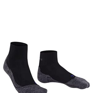 FALKE Women's TK2 Explore Cool Short Hiking Socks, Quarter, Medium Padding, Breathable Quick Dry, Cooling, Lyocell, Black (Black-Mix 3010), 9.5-10.5, 1 Pair