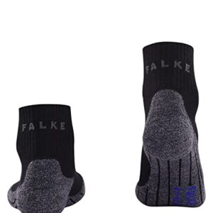 FALKE Women's TK2 Explore Cool Short Hiking Socks, Quarter, Medium Padding, Breathable Quick Dry, Cooling, Lyocell, Black (Black-Mix 3010), 9.5-10.5, 1 Pair