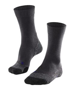 falke women's tk2 explore cool hiking socks, mid calf, medium padding, breathable quick dry, cooling, lyocell, grey (asphalt melange 3180), 5-6, 1 pair