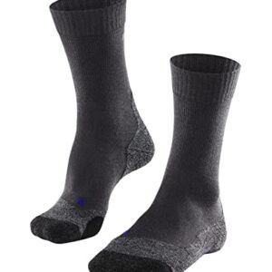 FALKE Women's TK2 Explore Cool Hiking Socks, Mid Calf, Medium Padding, Breathable Quick Dry, Cooling, Lyocell, Grey (Asphalt Melange 3180), 5-6, 1 Pair