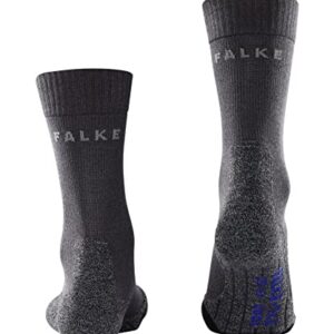 FALKE Women's TK2 Explore Cool Hiking Socks, Mid Calf, Medium Padding, Breathable Quick Dry, Cooling, Lyocell, Grey (Asphalt Melange 3180), 5-6, 1 Pair