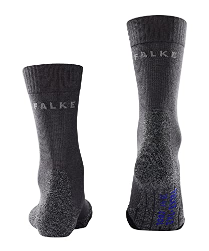 FALKE Women's TK2 Explore Cool Hiking Socks, Mid Calf, Medium Padding, Breathable Quick Dry, Cooling, Lyocell, Grey (Asphalt Melange 3180), 5-6, 1 Pair