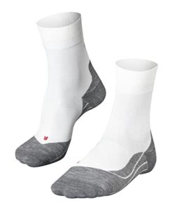 falke men's ru4 endurance running socks, mid calf, medium cushion, athletic, breathable quick dry, organic cotton, white (white-mix 2020), 10.5-11.5, 1 pair