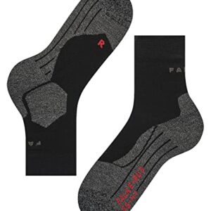 FALKE Men's RU3 Comfort Running Socks, Mid Calf, Thick Cushion, Anatomic Fit, Breathable Quick Dry, Organic Lyocell, Black (Black-Mix 3010), 9-10, 1 Pair