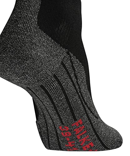 FALKE Men's RU3 Comfort Running Socks, Mid Calf, Thick Cushion, Anatomic Fit, Breathable Quick Dry, Organic Lyocell, Black (Black-Mix 3010), 9-10, 1 Pair