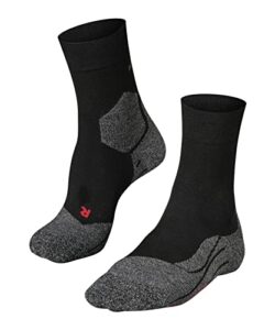 falke women's ru3 comfort running socks, mid calf, thick cushion, anatomic, breathable quick dry, organic lyocell, black (black-mix 3010), 8-9, 1 pair