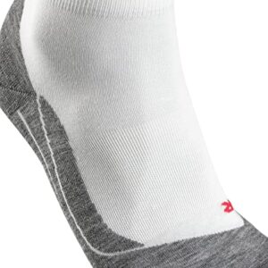 FALKE Men's RU4 Endurance Short Running Socks, Quarter, Medium Cushion, Breathable Quick Dry, Organic Cotton, White (White-Mix 2020), 9-10, 1 Pair