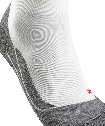 FALKE Men's RU4 Endurance Short Running Socks, Quarter, Medium Cushion, Breathable Quick Dry, Organic Cotton, White (White-Mix 2020), 9-10, 1 Pair