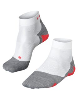 falke men's ru5 race short running socks, quarter length, ultralight cushion, athletic, breathable quick dry, nylon, white (white-mix 2020), 6.5-8.5, 1 pair