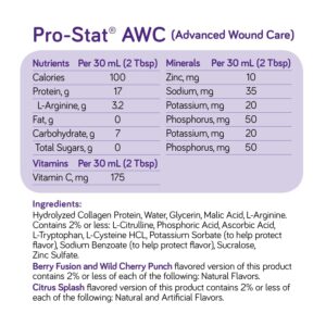 Pro-Stat Advanced Wound Care (AWC), Concentrated Liquid Protein Medical Food - Wild Cherry Punch Flavor, 30 Fl Oz bottle