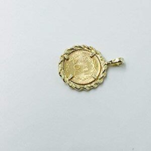 TEX 14k Yellow Gold Pendant, Dos Pesos Coin, Approx 4.3g