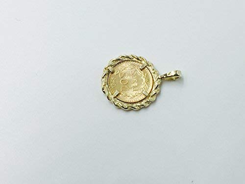 TEX 14k Yellow Gold Pendant, Dos Pesos Coin, Approx 4.3g