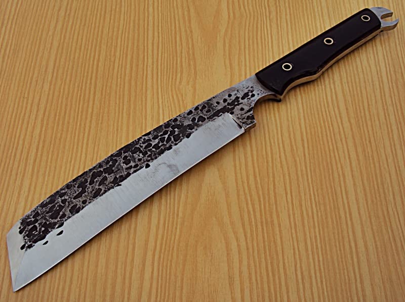 Poshland REG-Q-540- Custom Handmade Hi Carbon Steel(1095) Full Tang 13.3" Inches Nakiri Knife.