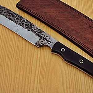 Poshland REG-Q-540- Custom Handmade Hi Carbon Steel(1095) Full Tang 13.3" Inches Nakiri Knife.