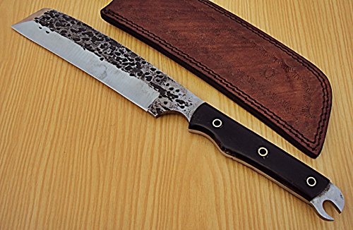 Poshland REG-Q-540- Custom Handmade Hi Carbon Steel(1095) Full Tang 13.3" Inches Nakiri Knife.