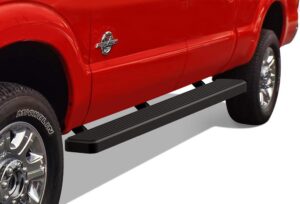 aps running boards 6 inches black compatible with ford f250 f350 super duty 1999-2016 crew cab stainless steel (nerf bars side steps side bars)