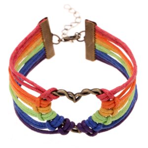 infinity collection lgbt bracelet, lesbian pride jewelry, rainbow pride bracelet & lesbian gifts