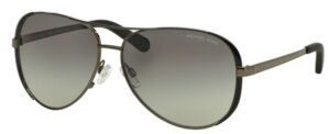 michael kors gunmetal black aviators mk 5004 1013/11 (chelsea mk5004 101311) size 59mm - authentic