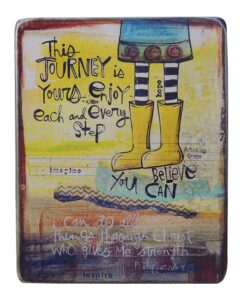 cathedral art (abbey & ca gift the journey is yours plaque, yellow, brown, blue