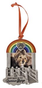 rainbow bridge pet memorial photo ornament, memorial christmas ornament for dogs or cats, by abbey & ca gift