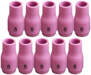 riverweld tig alumina nozzle ceramic cups #5 13n09 5/16" orifice fit pta sr db wp 9 17 18 20 25 26 tig welding torch accessories 10pk