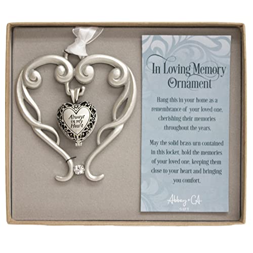 Cathedral Art in Loving Memory Heart Ornament with Locket