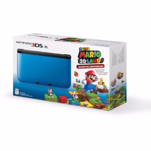 nintendo 3ds xl console with super mario 3d blue