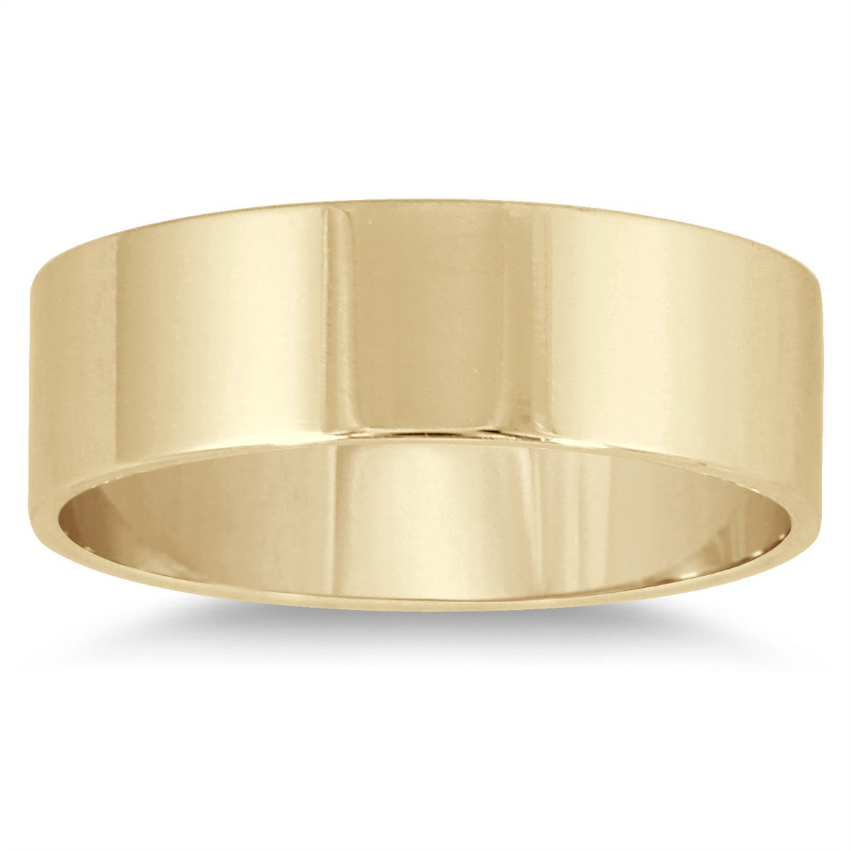 SZUL 6mm Flat Comfort Fit Wedding Band in 14K Yellow Gold