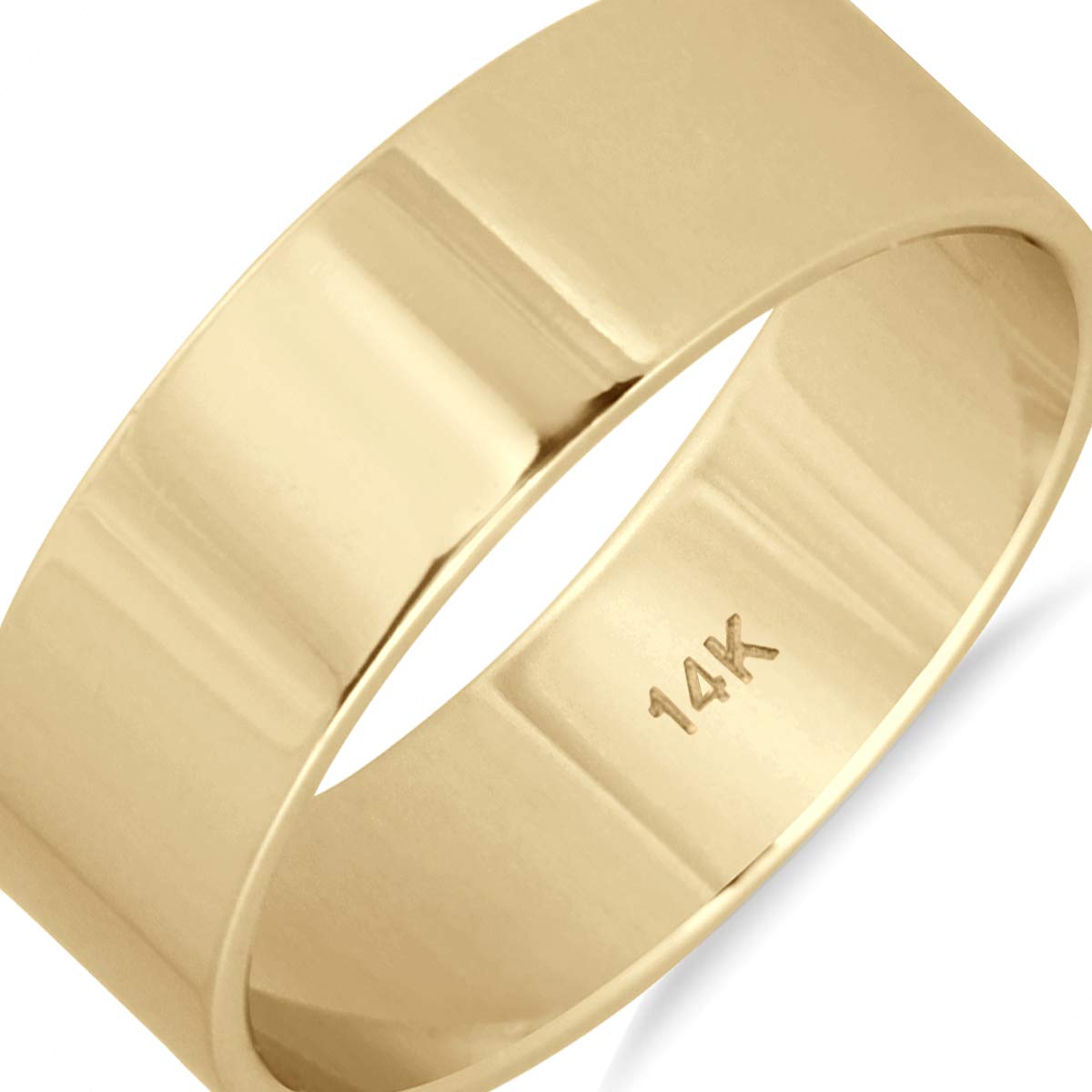 SZUL 6mm Flat Comfort Fit Wedding Band in 14K Yellow Gold