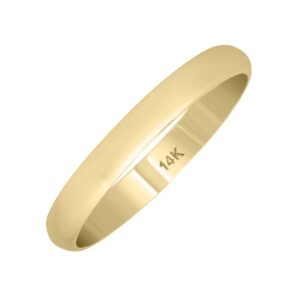 SZUL 2mm Domed Wedding Band in 14K Yellow Gold