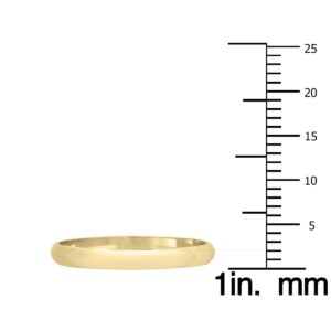 SZUL 2mm Domed Wedding Band in 14K Yellow Gold