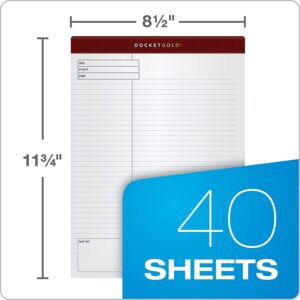 TOPS 77102 Docket Gold Planning Pad, Legal/Wide, 8 1/2 x 11 3/4, White, 40 Sheets, 4/Pack