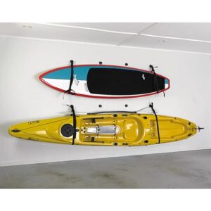 railblaza kayak wall mount sling storage for sups, canoes, windsurfers and kayaks to store in garages or sheds