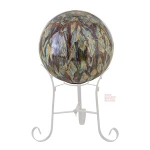 Alpine Corporation 10" Tall Indoor/Outdoor Glazed Ceramic Gazing Globe Yard Decoration