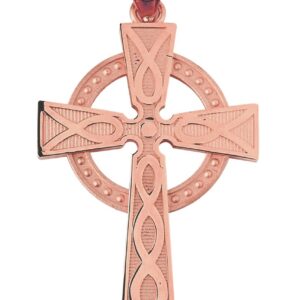 10K Rose Gold Celtic Cross Charm Necklace Pendant