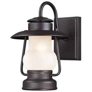 westinghouse 6373800 santa fe one-light outdoor wall lantern, weathered steel finish with clear seeded glass porch light