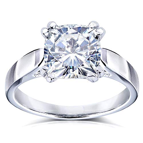 Kobelli Forever One (D-F) Colorless Moissanite Solitaire Ring 2 CTW 14k White Gold, Size 10