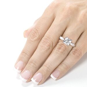 Kobelli Forever One (D-F) Colorless Moissanite Solitaire Ring 2 CTW 14k White Gold, Size 10