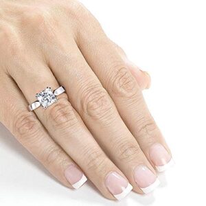 Kobelli Forever One (D-F) Colorless Moissanite Solitaire Ring 2 CTW 14k White Gold, Size 10