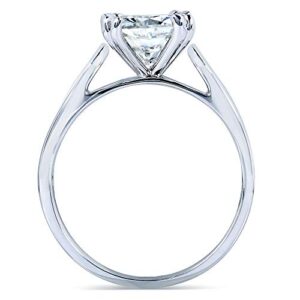 Kobelli Forever One (D-F) Colorless Moissanite Solitaire Ring 2 CTW 14k White Gold, Size 10