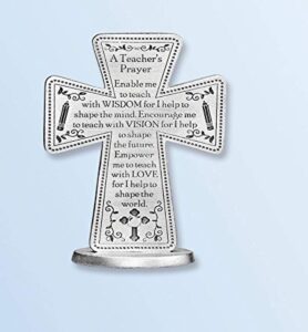 cathedral art (abbey & ca gift, silver teacher's cross home décor, one size, black