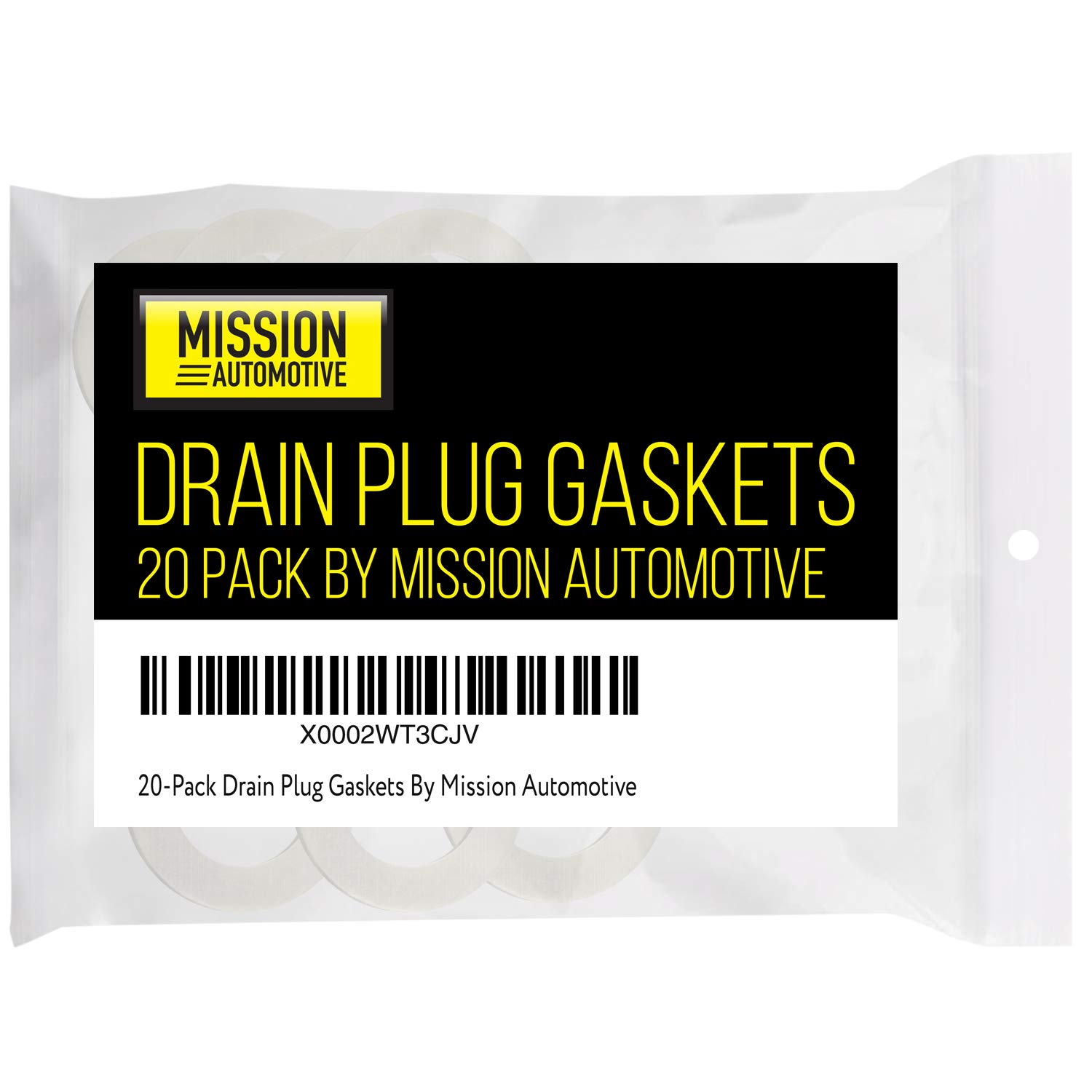 Mission Automotive 20-Pack of Oil Crush Washers/Drain Plug Gaskets Compatible with Honda - Compatible with OEM 94109-14000 - Fits Civic, Accord, CR-V/CRV, Pilot, Odyssey and More