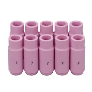 riverweld tig alumina nozzles ceramic shield cup #7 10n47 7/16" orifice fit db pta sr wp 17 18 26 tig welding torch 10pk