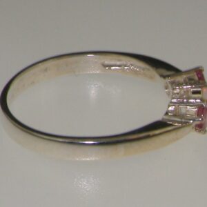 LetsBuyGold 925 Sterling Silver Natural Opal and Pink Tourmaline Womens Trilogy Ring - Size 4.25