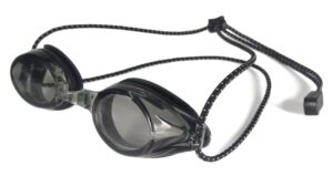 resurge sports anti fog racing swimming goggles with quick adjust bungee strap (black)