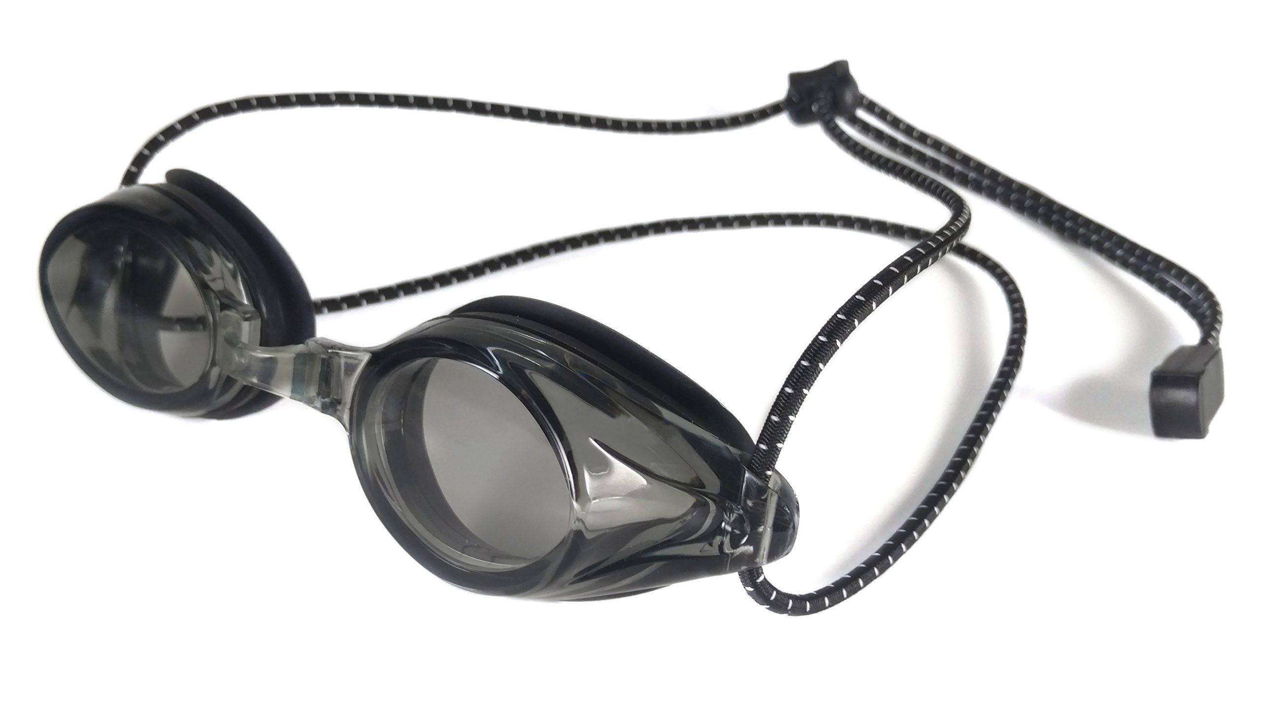 Resurge Sports Anti Fog Racing Swimming Goggles with Quick Adjust Bungee Strap (Black)