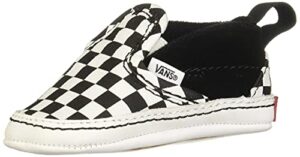 vans infant checker slip-on black/true white crib size 3