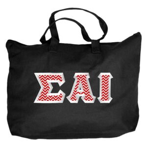 greekgear sigma alpha iota sorority satin stitch tote bag